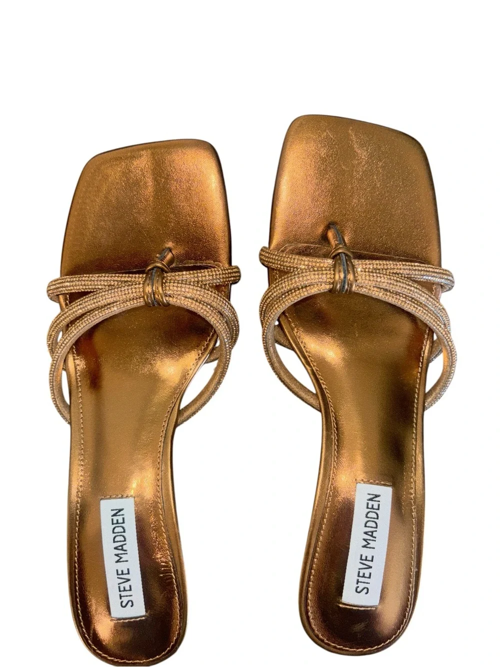 Steve Madden | Shoes | Steve Madden Bronze Kitten Heel Sandals 75 ...